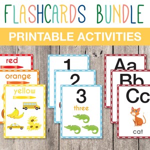 Printable Flashcards Bundle Alphabet Color Flashcards - Etsy UK