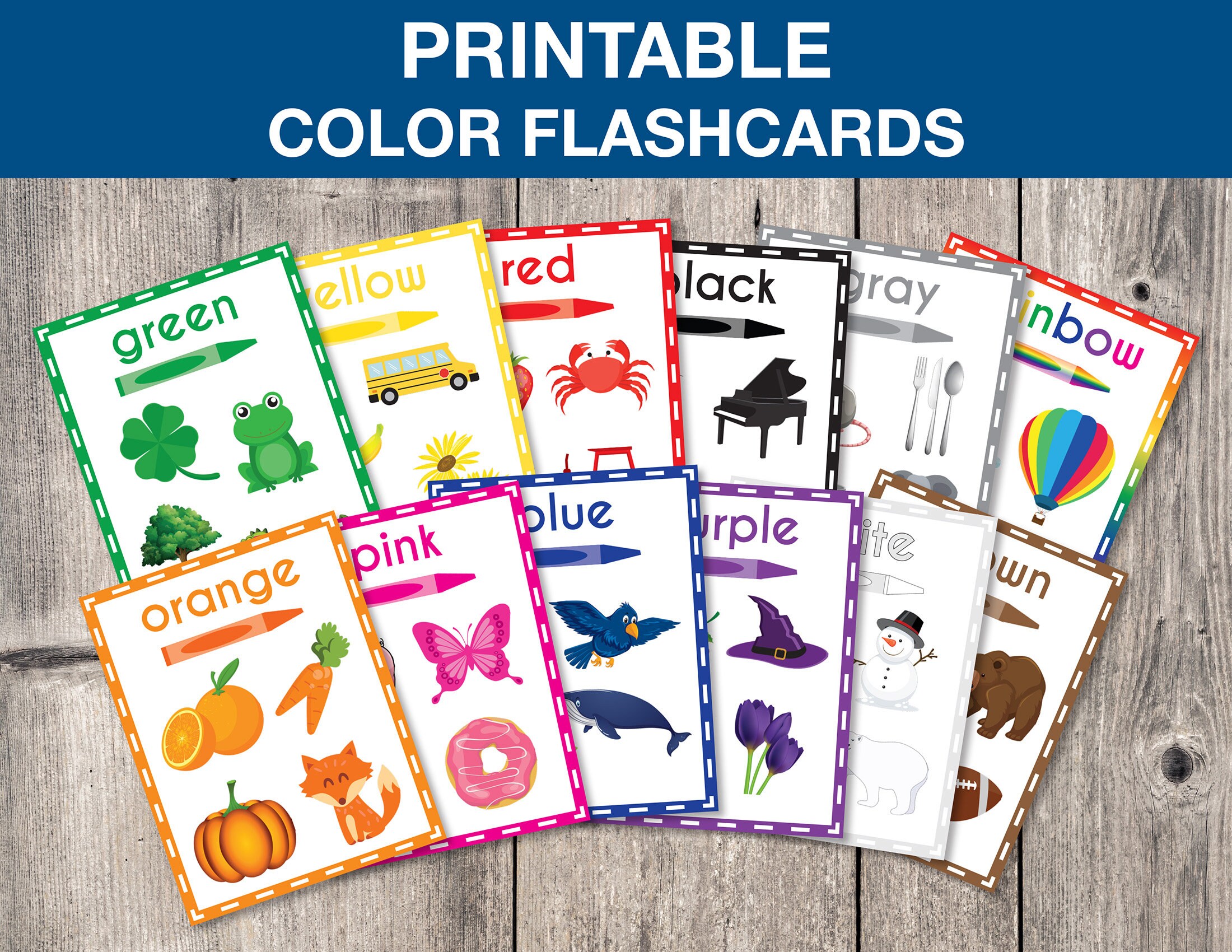 Printable Color Flashcards, Colors Flashcards, Preschool Activity ...