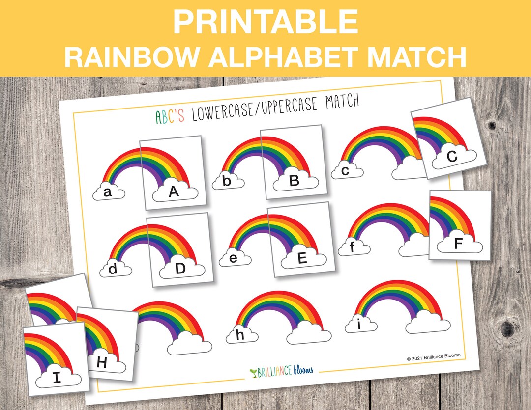 Printable Alphabet Matching Rainbow Alphabet Activity - Etsy