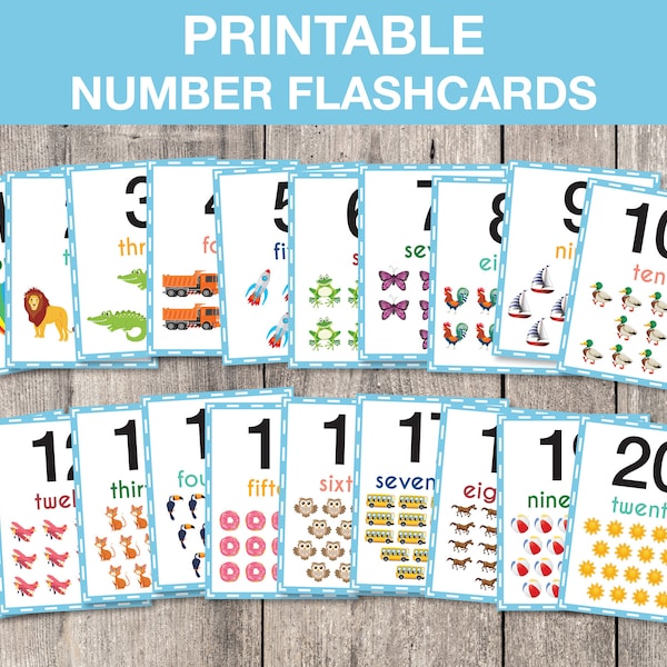 Printable Flashcards Bundle, Alphabet, Color Flashcards, Number ...
