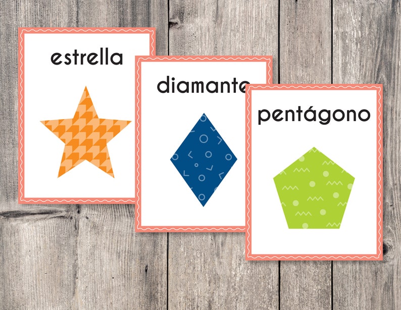 Spanish Printable Shapes Flashcards, Shapes Flashcards, Preschool ...