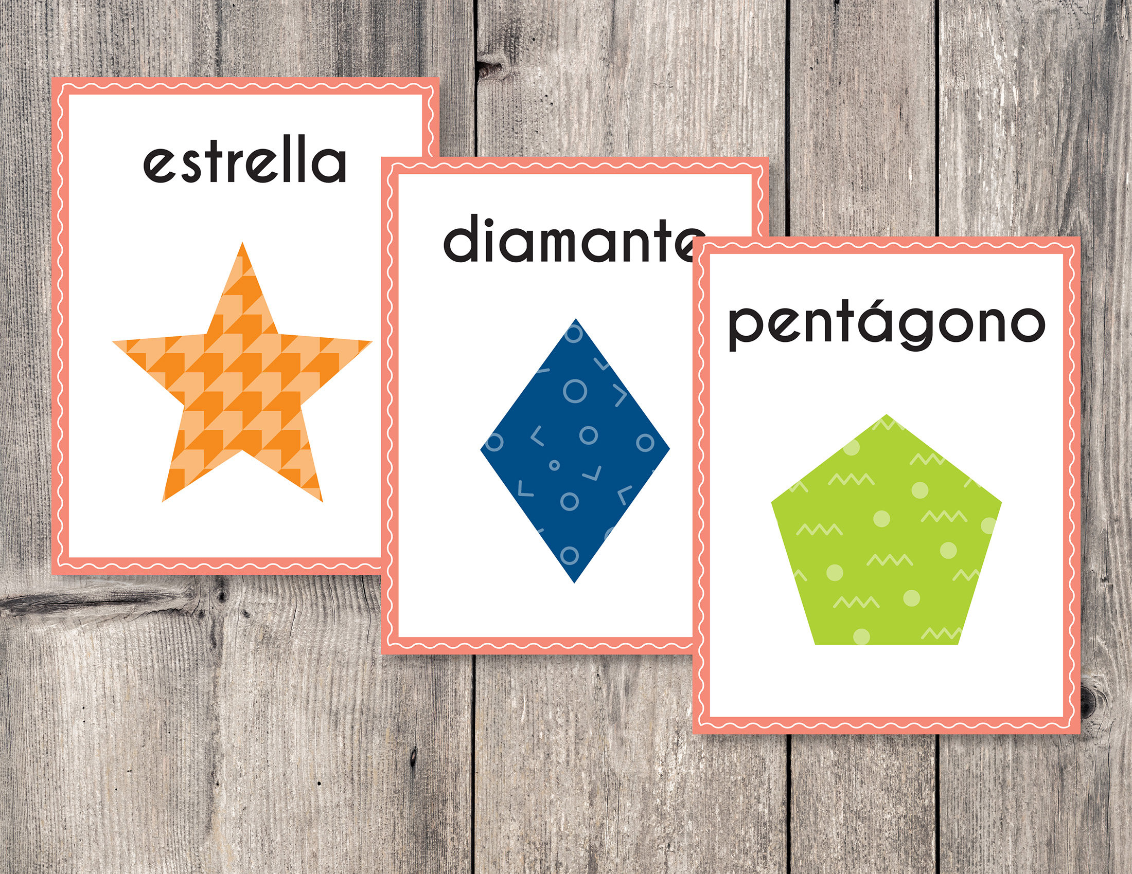 Spanish Printable Shapes Flashcards, Shapes Flashcards, Preschool ...