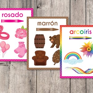 Spanish Printable Color Flashcards, Colors Flashcards, Preschool ...