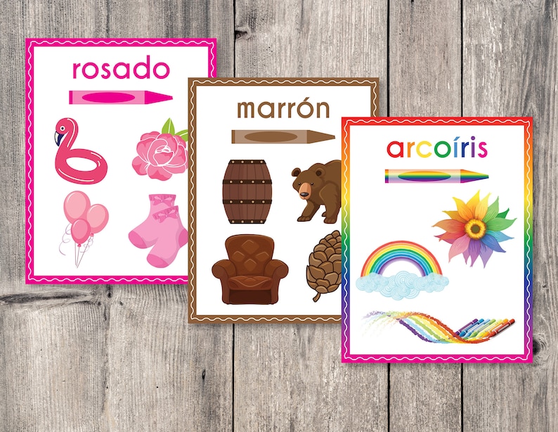 Spanish Printable Color Flashcards, Colors Flashcards, Preschool ...