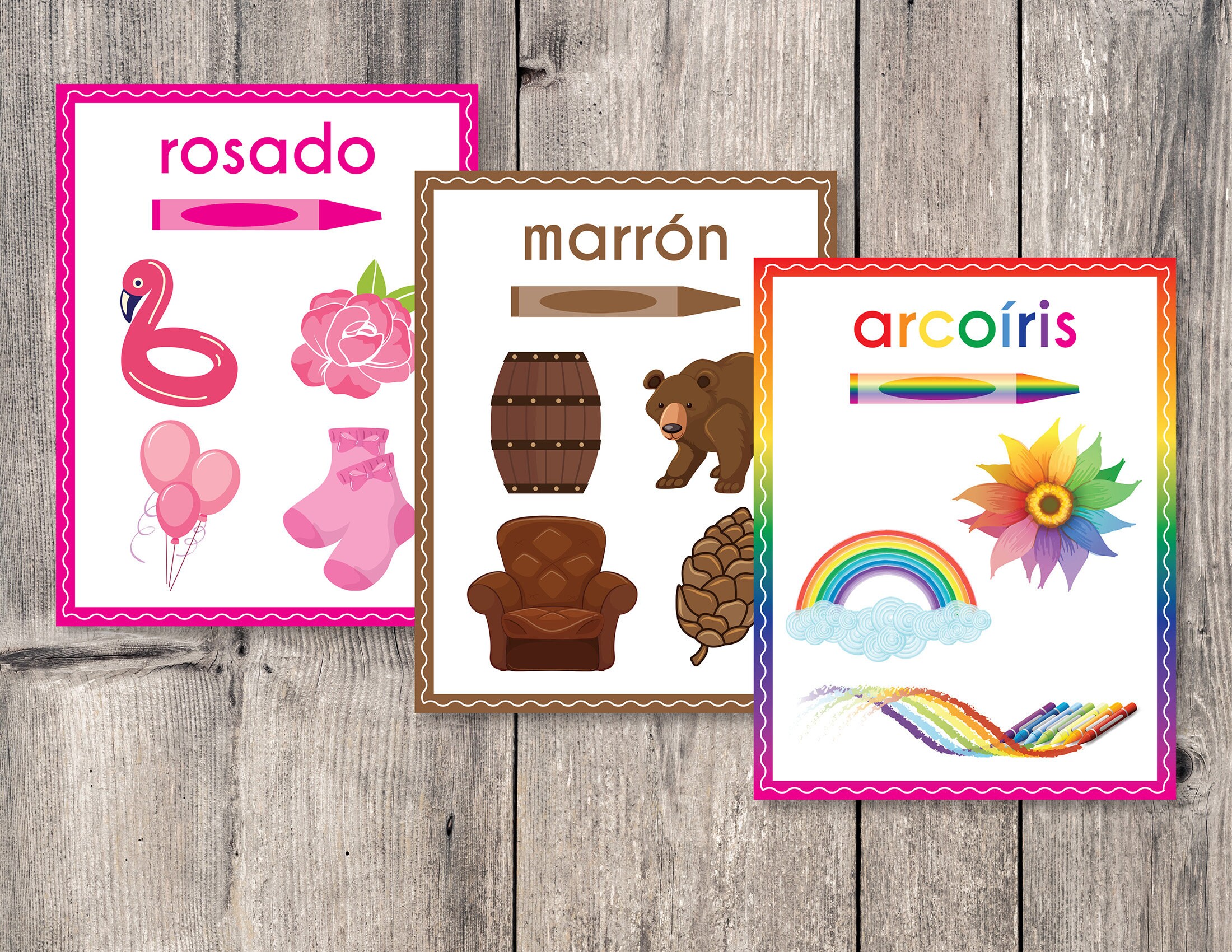 Spanish Printable Color Flashcards, Colors Flashcards, Preschool ...