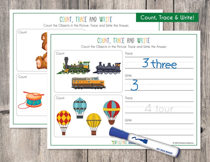 Printable Numbers 1-20 Worksheets, Number Tracing, Counting Practice ...