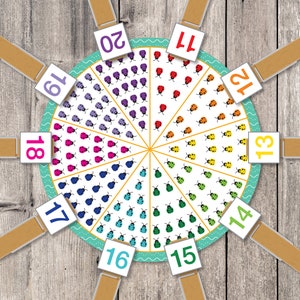 Printable Number 11-20 Matching, Count to 20, Math Wheel, Preschool ...