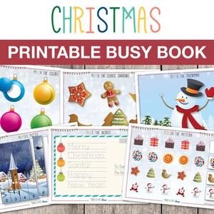 Printable Christmas Busy Book, Toddler Busy Book, Preschool Learning ...