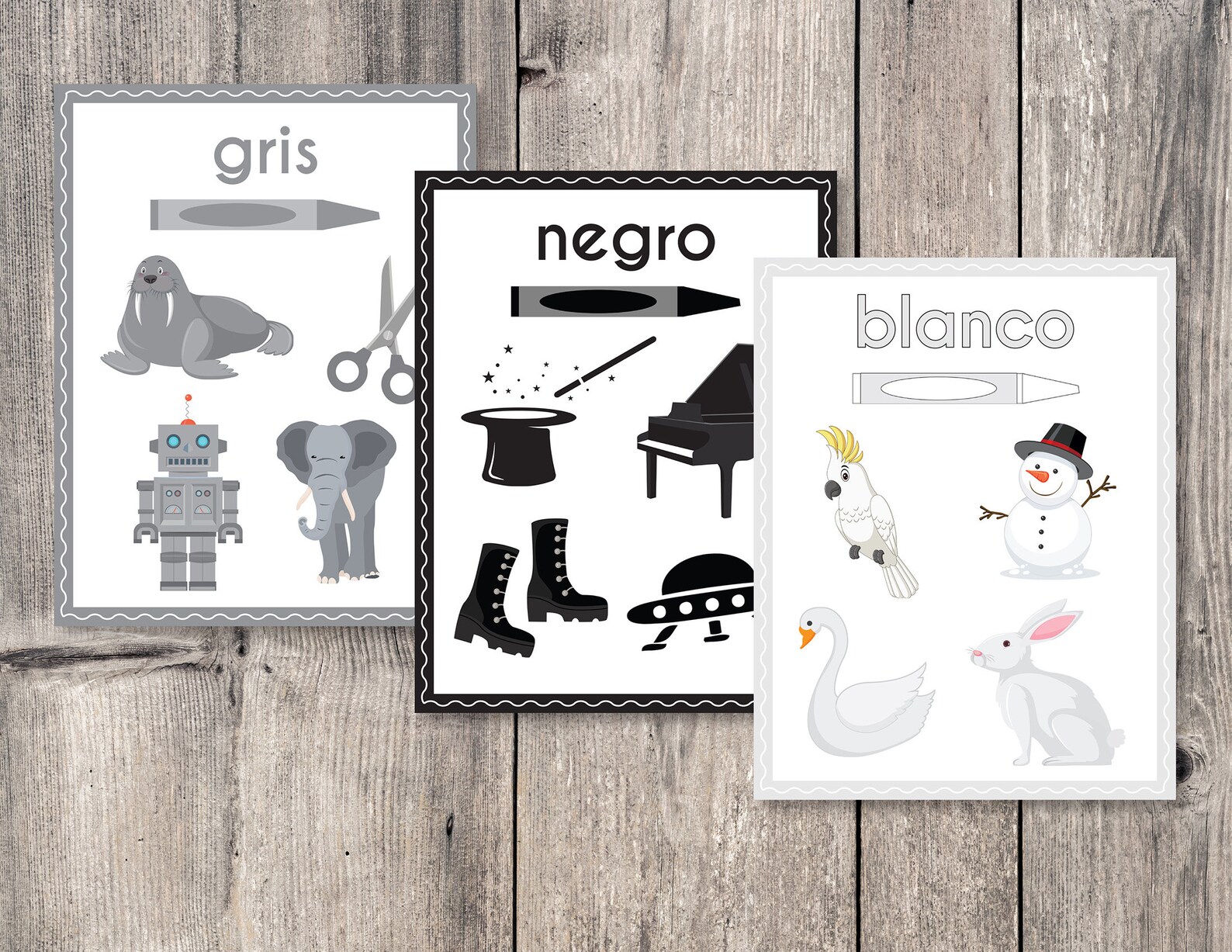 Spanish Printable Color Flashcards, Colors Flashcards, Preschool ...