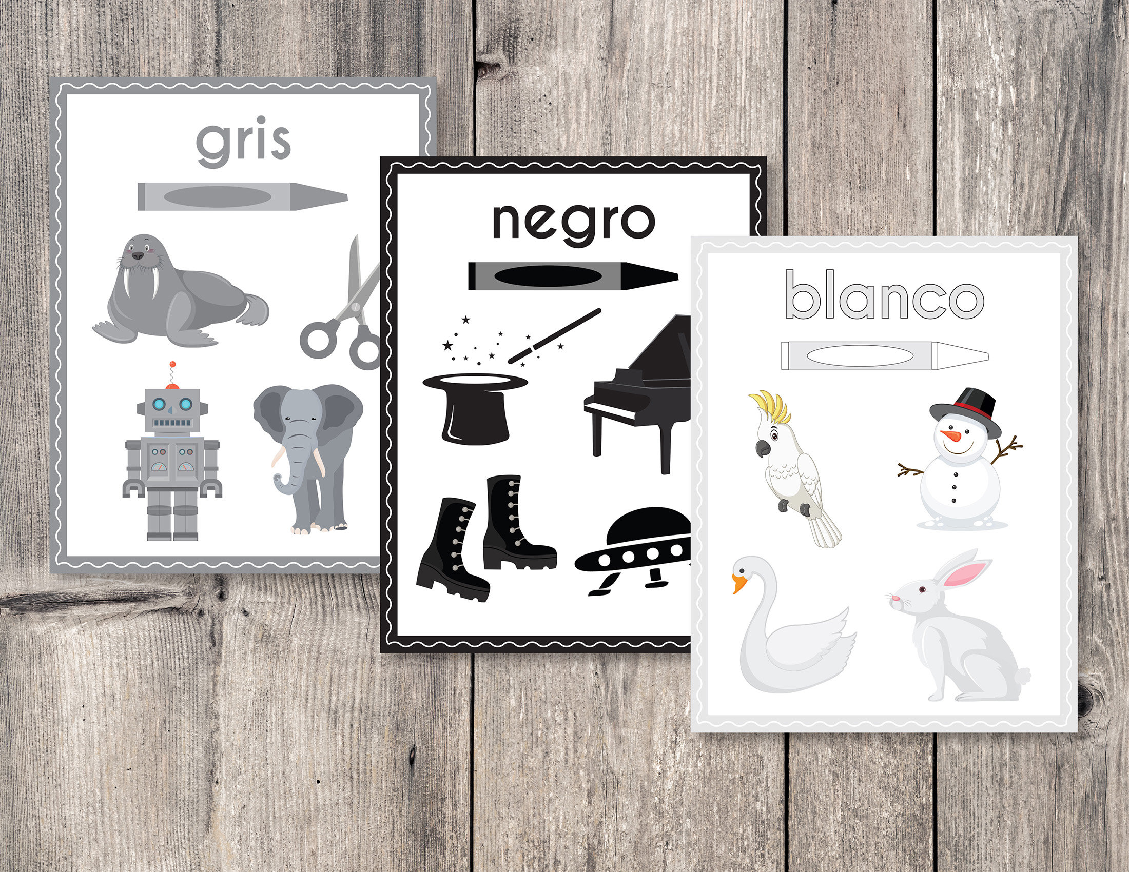 Spanish Printable Color Flashcards, Colors Flashcards, Preschool ...