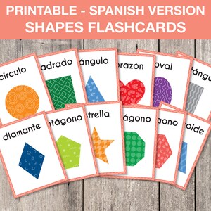 Spanish Printable Shapes Flashcards, Shapes Flashcards, Preschool ...