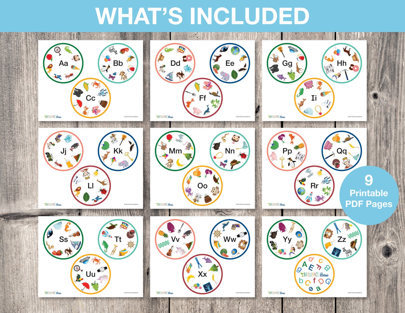 Printable Alphabet Circle Clip Cards Montessori Alphabet - Etsy