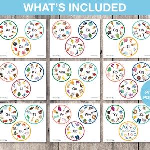 Printable Alphabet Circle Clip Cards, Montessori Alphabet Cards ...
