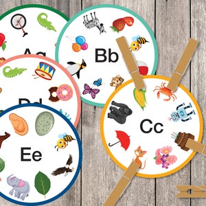 Printable Alphabet Circle Clip Cards, Montessori Alphabet Cards ...