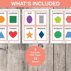Spanish Printable Shapes Flashcards, Shapes Flashcards, Preschool ...