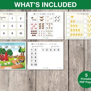 Printable Counting Activities, Farm Activity, Learn to Count, Preschool ...