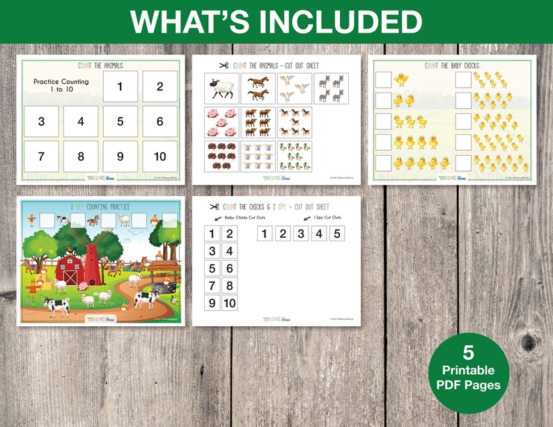 Printable Counting Activities, Farm Activity, Learn to Count, Preschool ...