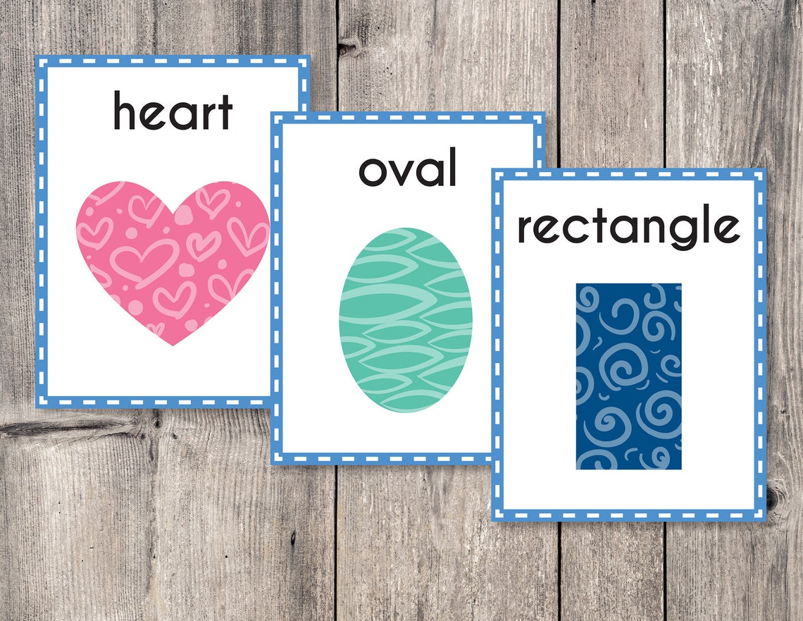 Printable Shapes Flashcards, Shapes Flashcards, Preschool Activity ...