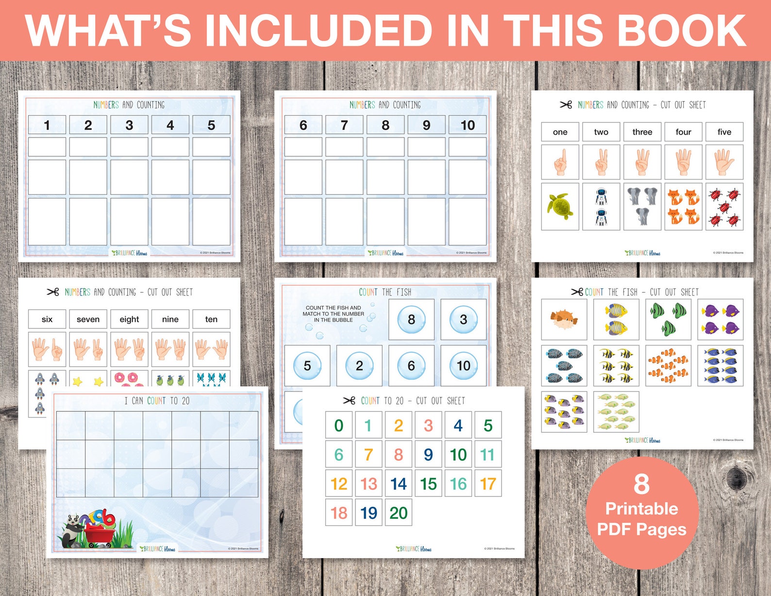 Printable Numbers Matching, Learn to Count, Counting Activity ...