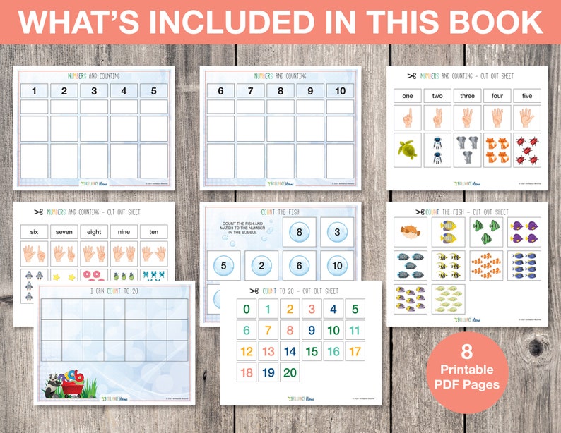 Printable Numbers Matching, Learn to Count, Counting Activity ...