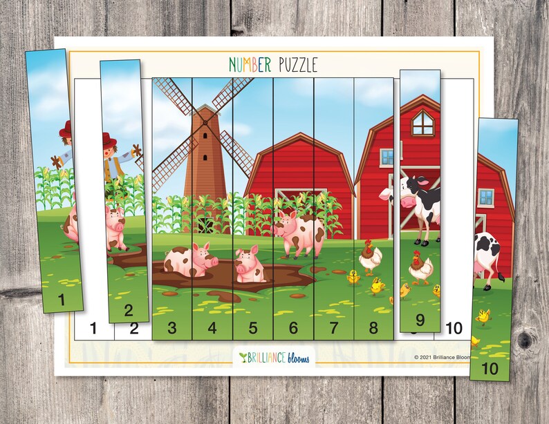 Printable Matching Activities, Farm Matching Activity, Puzzle Matching ...