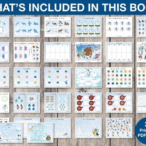 Printable Winter Busy Book, Preschool Busy Book, Quiet Workbook, Winter ...