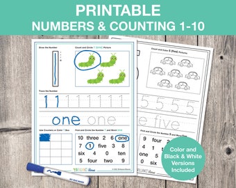Number Worksheets. for Kids. Trace the Number. Circle It. - Etsy