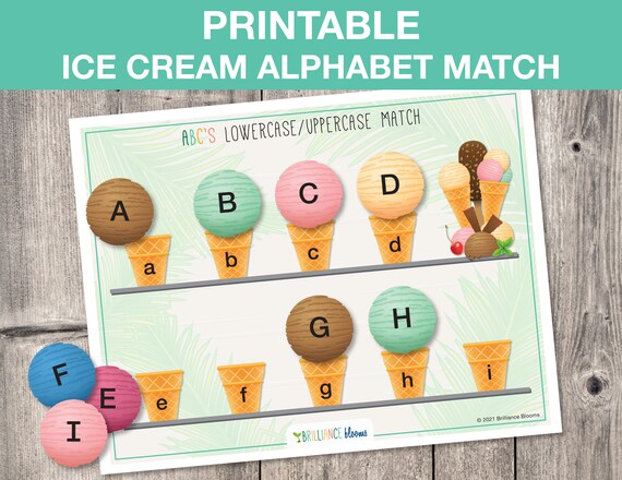Printable Alphabet Matching Ice Cream Alphabet Activity - Etsy