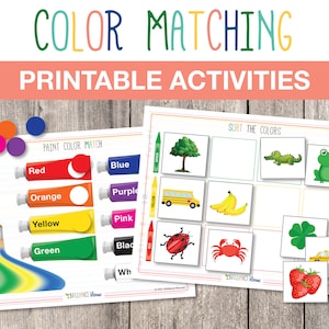 Printable Color Matching Activity, Color Sorting Activity, Preschool ...
