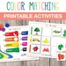 Printable Color Matching Activity, Color Sorting Activity, Preschool ...