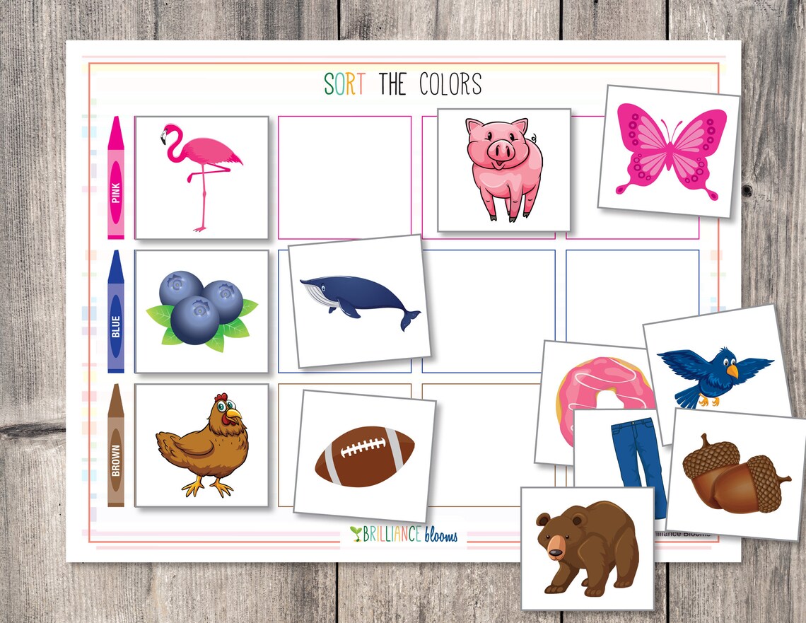 Printable Color Matching Activity, Color Sorting Activity, Preschool ...