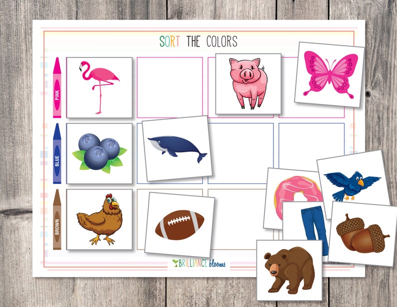 Printable Color Matching Activity, Color Sorting Activity, Preschool ...