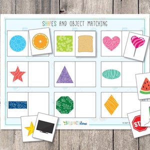 Printable Shape Matching Activity, Shape Sorting Activity, Preschool ...