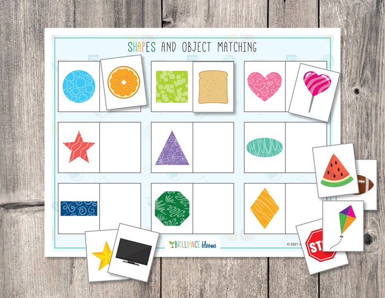 Printable Shape Matching Activity, Shape Sorting Activity, Preschool ...