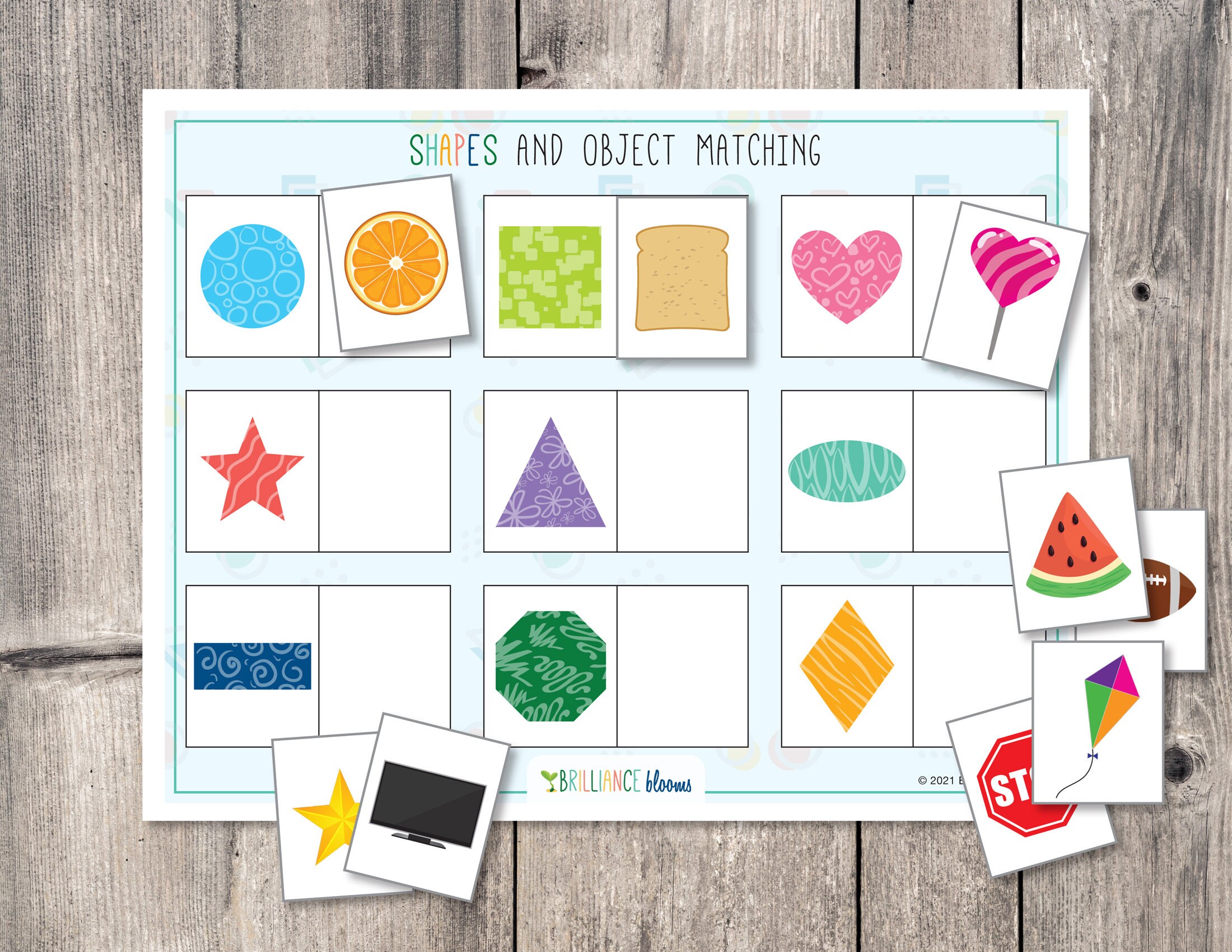 Printable Shape Matching Activity, Shape Sorting Activity, Preschool ...