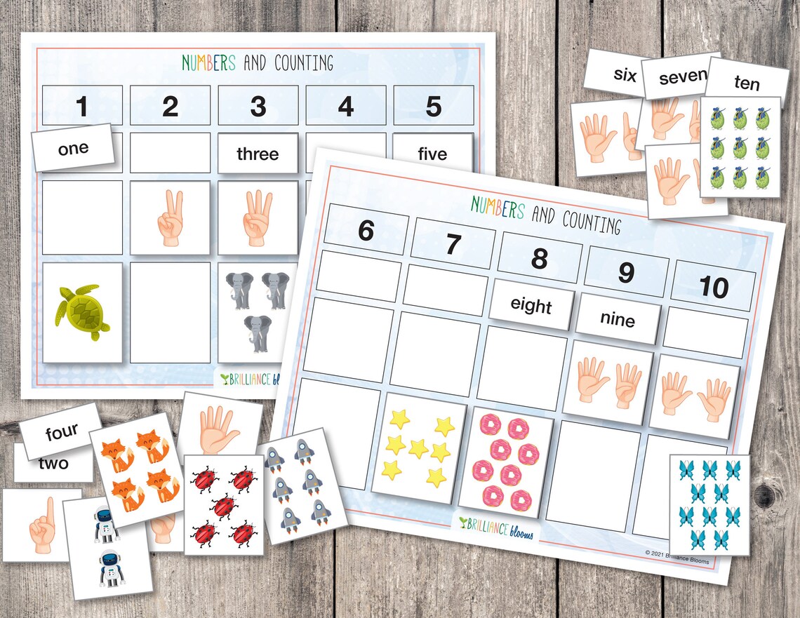 Printable Numbers Matching, Learn to Count, Counting Activity ...
