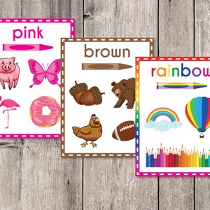 Printable Color Flashcards, Colors Flashcards, Preschool Activity ...