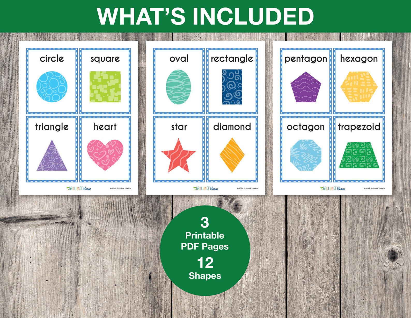 Printable Shapes Flashcards, Shapes Flashcards, Preschool Activity ...