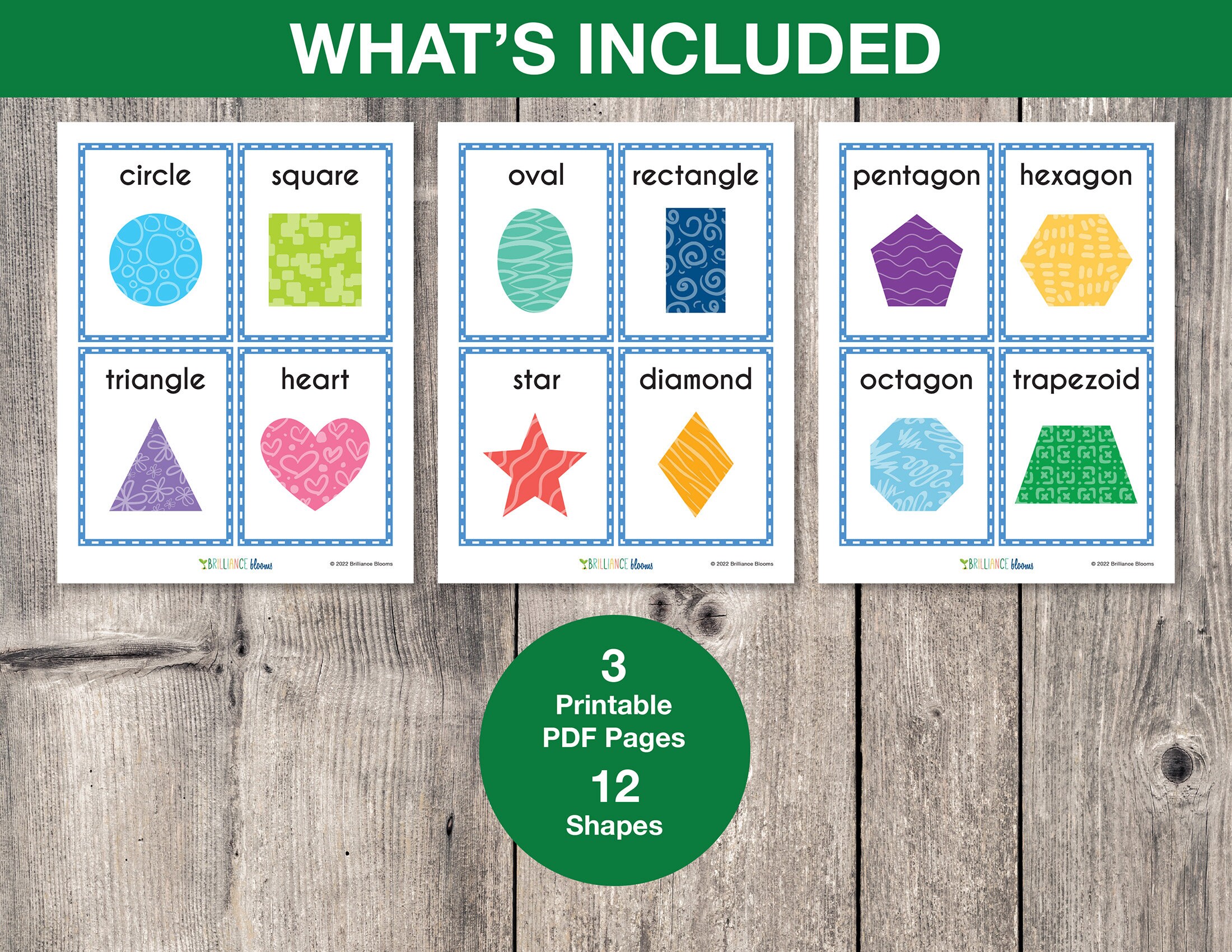 Printable Shapes Flashcards, Shapes Flashcards, Preschool Activity ...