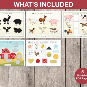Printable Matching Activities, Farm Activity, Farm Animals Matching ...