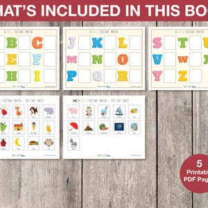 Printable Alphabet Matching A to Z Picture Match Preschool - Etsy