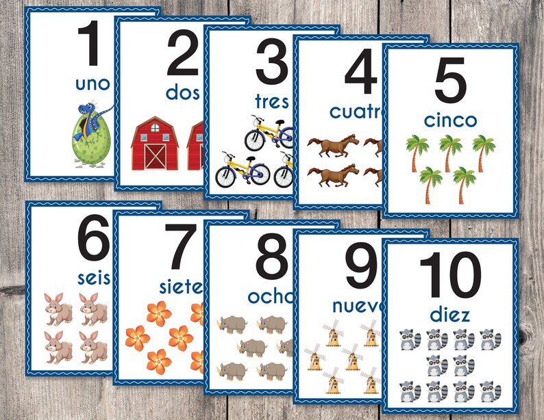 Spanish Printable Number Flashcards, Numbers 1-20, Preschool Activity ...