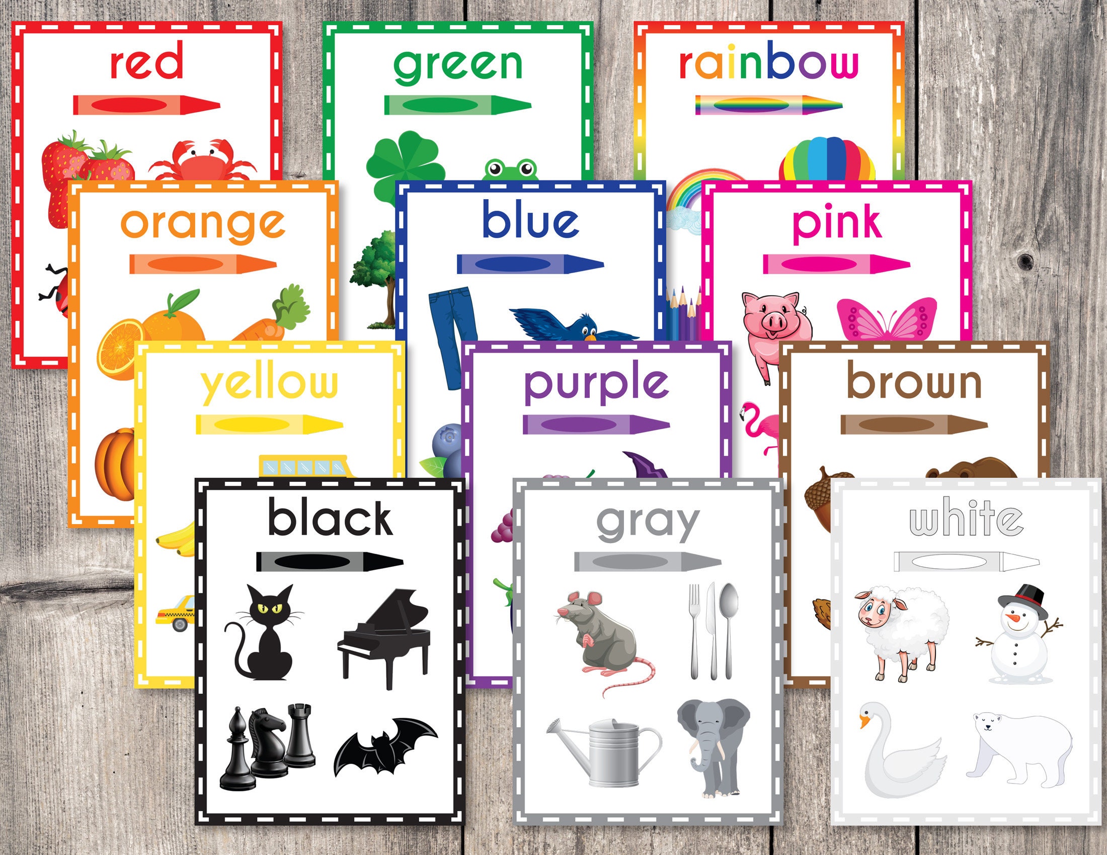 Printable Color Flashcards, Colors Flashcards, Preschool Activity ...
