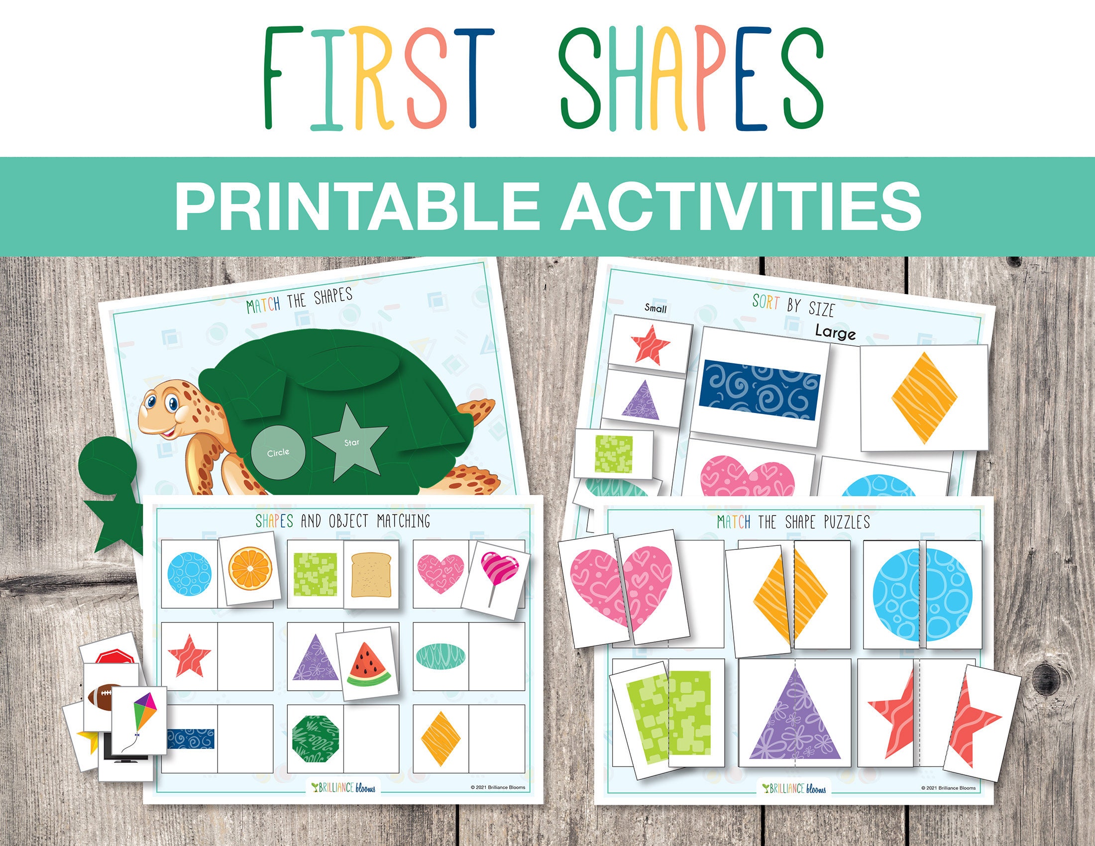 Printable Shape Matching Activity, Shape Sorting Activity, Preschool ...