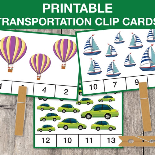 Printable Construction Clip Cards Trucks Montessori Counting - Etsy