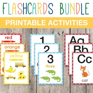 Printable Flashcards Bundle, Alphabet, Color Flashcards, Number ...