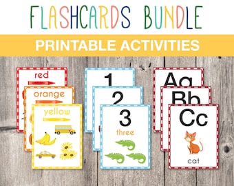 Alphabet & Number Printable Flashcards - Etsy
