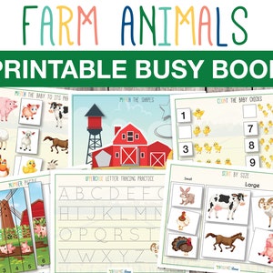 Farm Animals Toddler Busy Book Printable. Learning Binder - Etsy