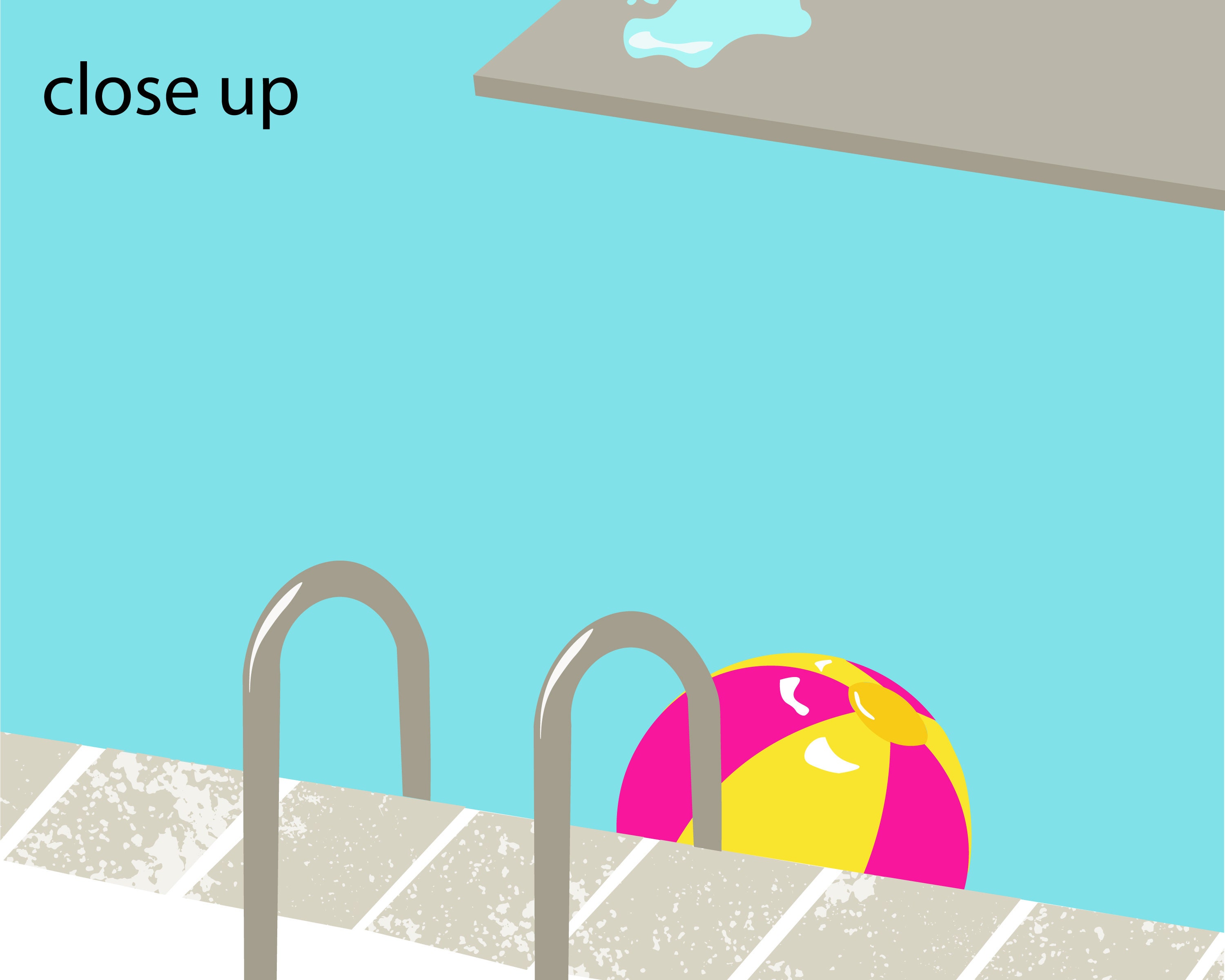 Swimming Pool Printable Wall Art / Pool Illustration / - Etsy