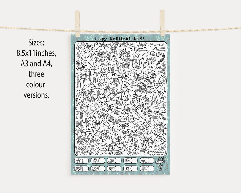 I Spy Bugs and Colouring Kids Activity / Look and Find / Brilliants ...